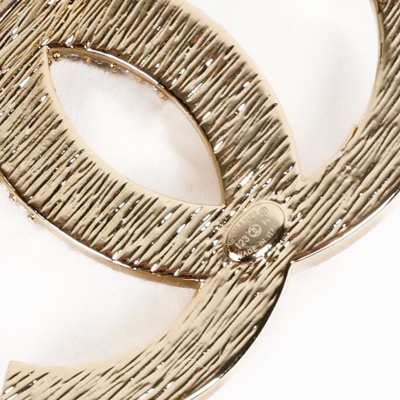 CHANEL | Jewelry | Chanel 223 Cc Champagne Gold Crystal Brooch | Poshmark